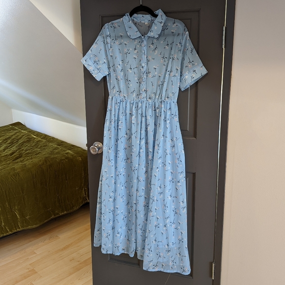 ASOS | Dresses | Blue Floral Collared Dress | Poshmark